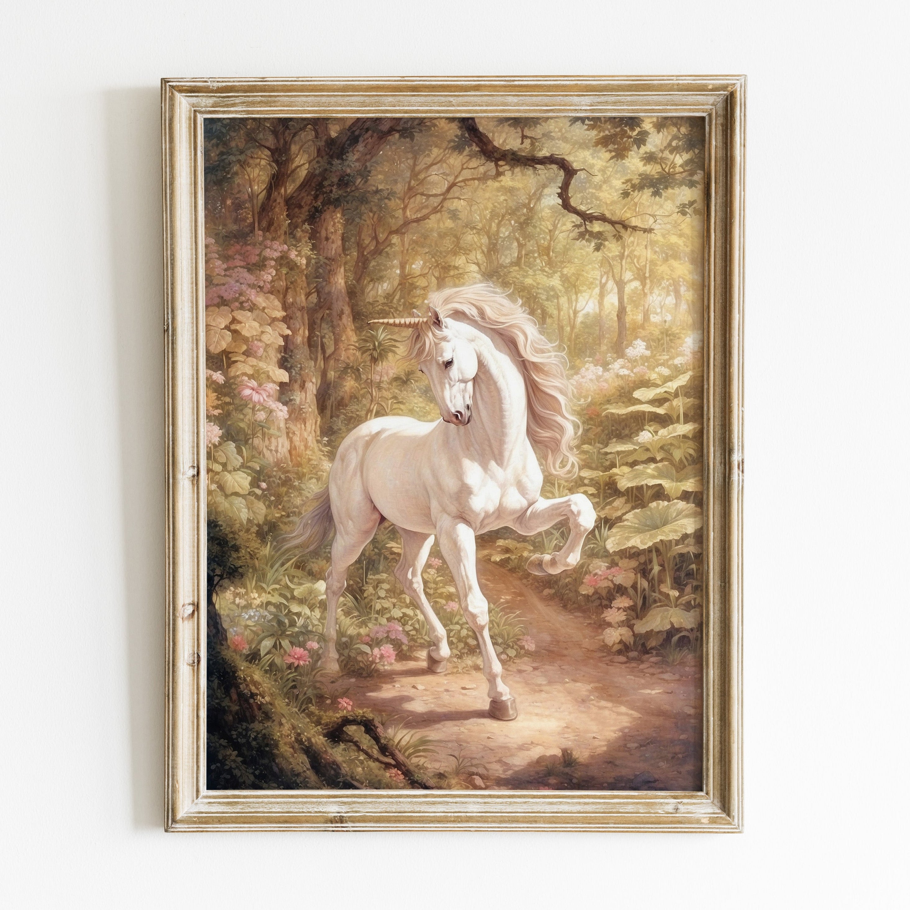 Poster, vit enhörning. – Caravan Posters